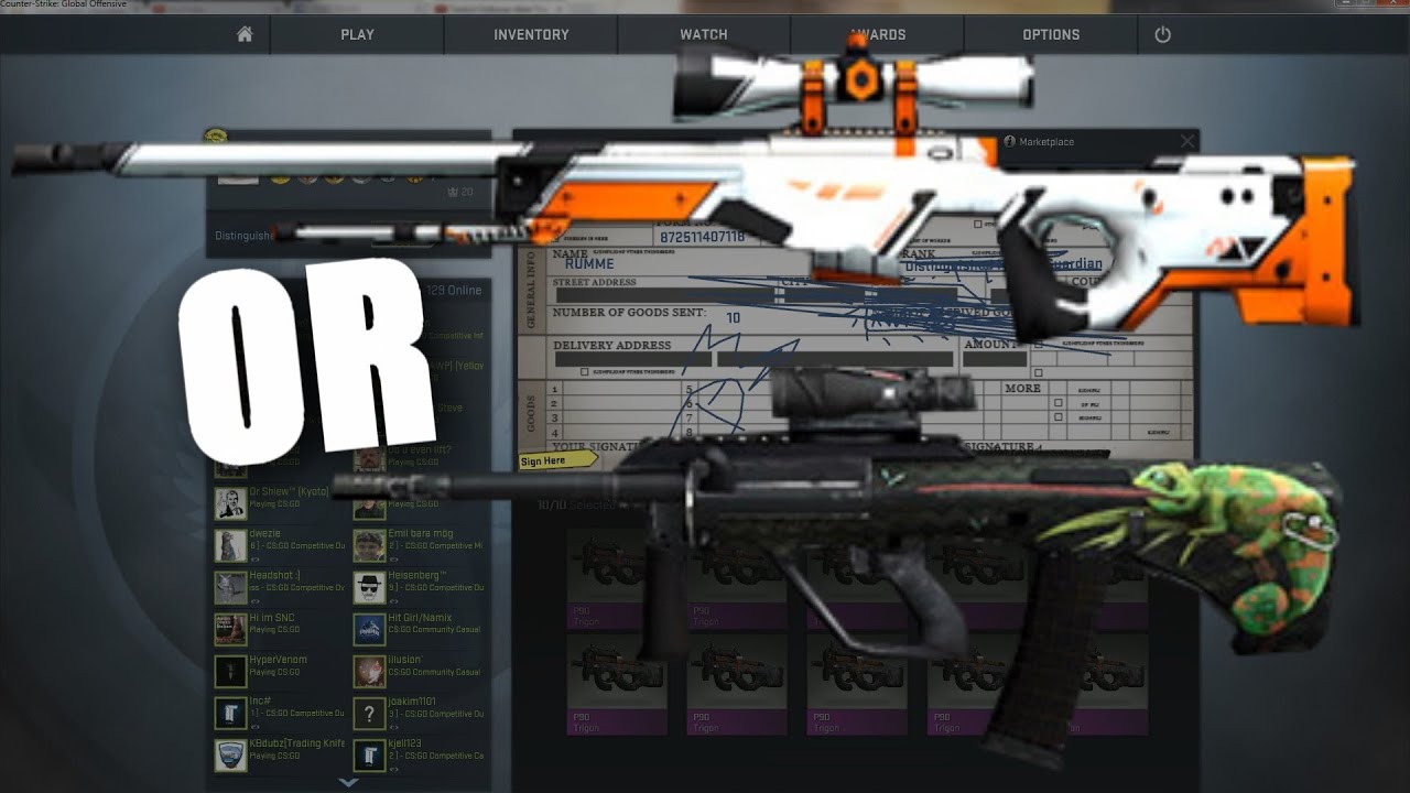 AUG Chameleon or AWP Asiimov (trade up) - YouTube