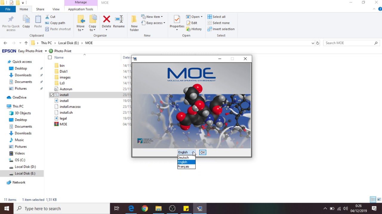 CARA INSTALL MOE (Molecular Operating Environment) - YouTube