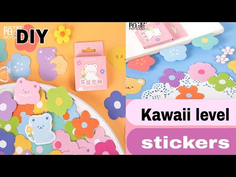 How to make kawaii level stickers at home / diy journal stickers ...