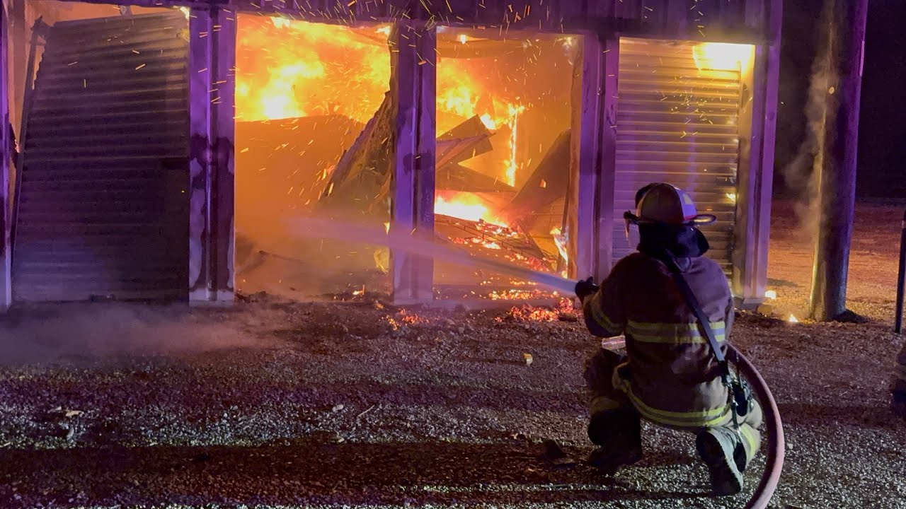 Large Storage units on Fire. 86 Highway near Granby, Mo. 12-23-2024 ...