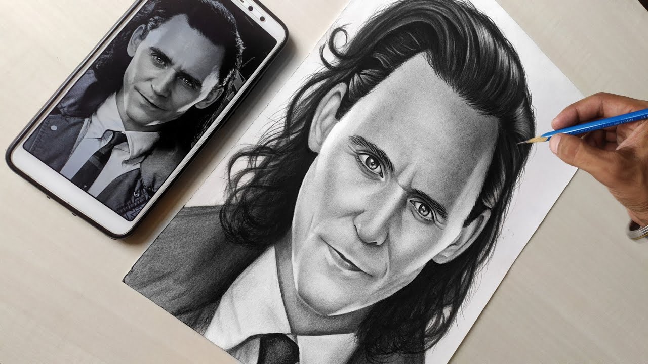How to draw loki 🔥| Time lapse video | Realistic drawing | Kamal arts ...
