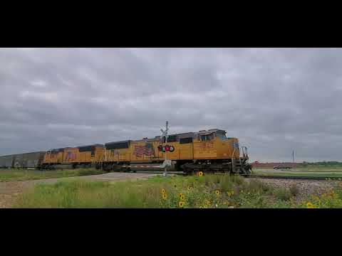 Local Eastbound UP 4347 & UP 4867, UP "Baird Sub" Merkel, TX 7-16-2021 - YouTube