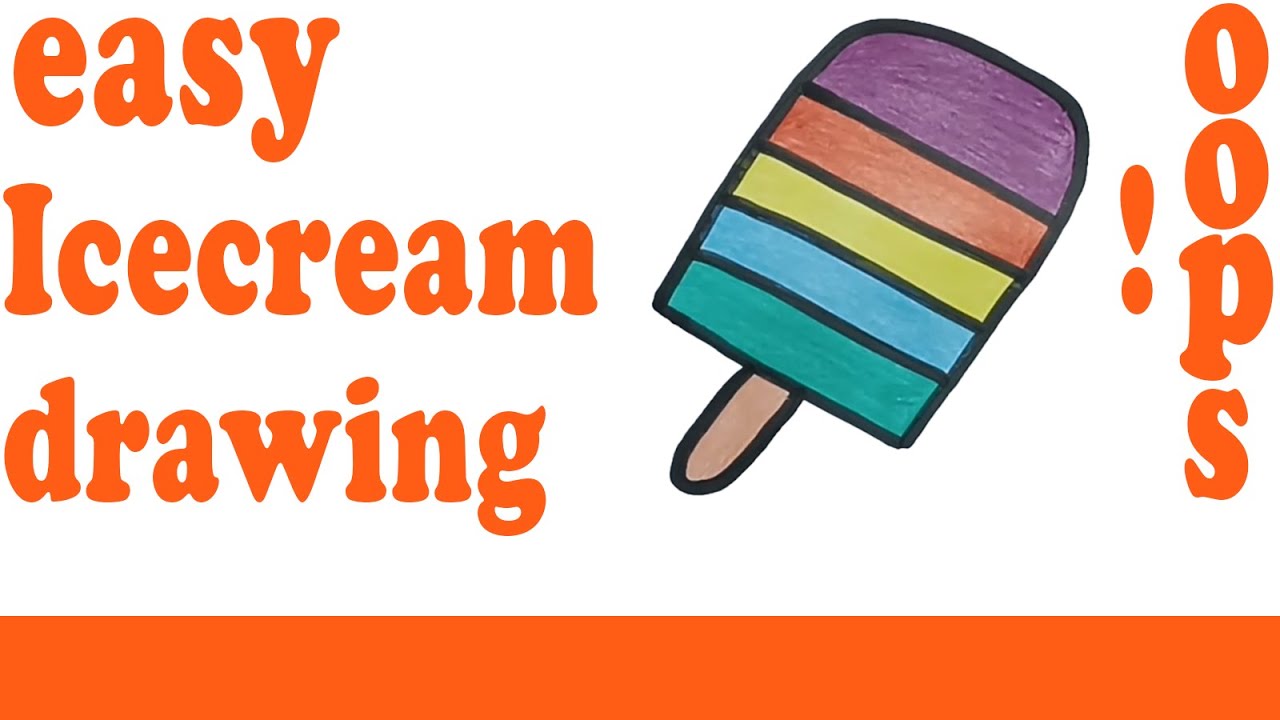 How to Draw an ice cream easy step by step/ easy drawing/ oops drawing - YouTube