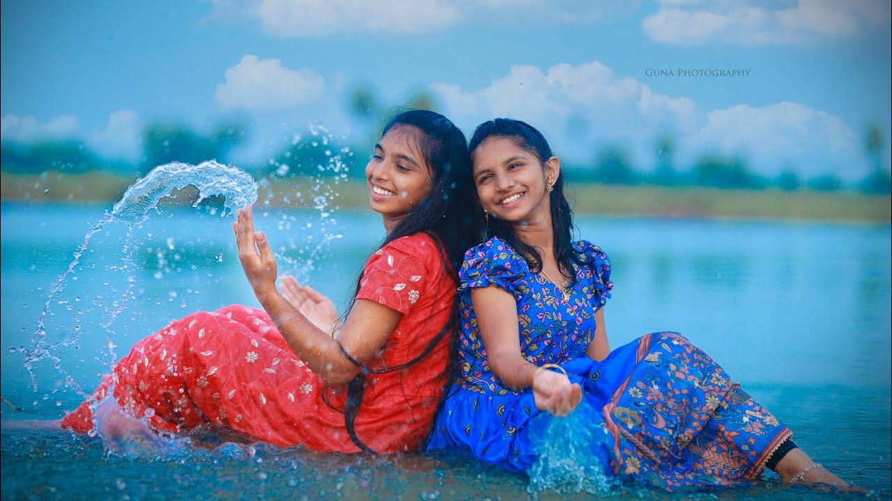 Kyathi and Kalmasha pre halfsaree shoot #Guna photography - YouTube