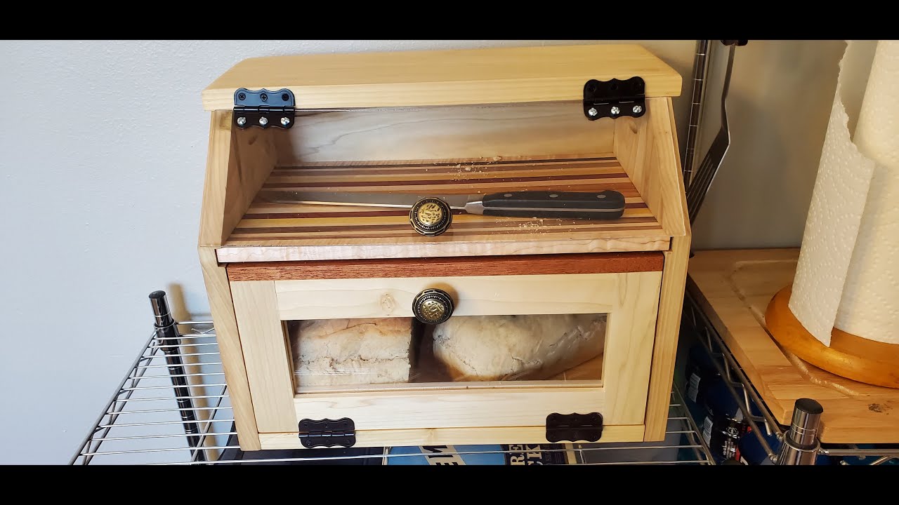 I made a breadbox with a built in cutting board. - YouTube