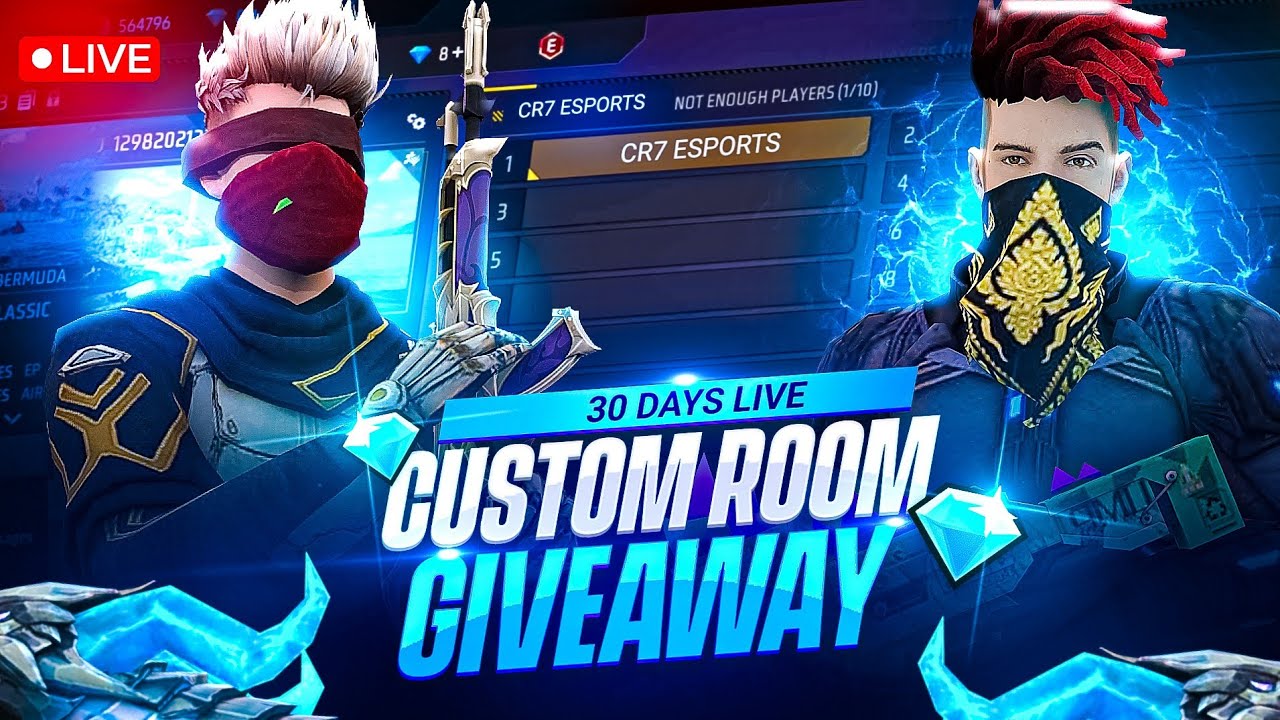 FREE FIRE LIVE CUSTOM ROOM GIVEAWAY| FF LIVE TEAM CODE GIVEAWAY | FF ...