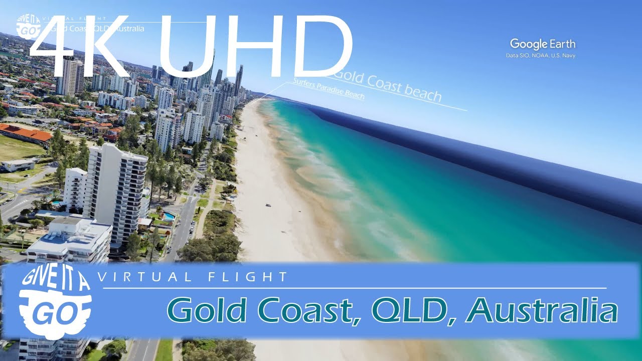 4K - Gold Coast, QLD, Australia - Virtual Scenic Flight 003 - YouTube