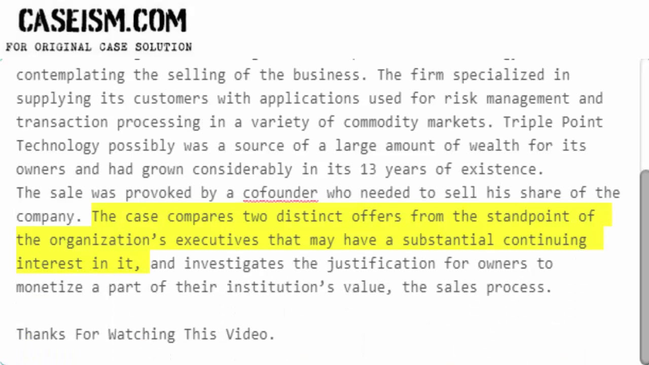 Triple Point Technology Case Solution & Analysis Caseism.com - YouTube