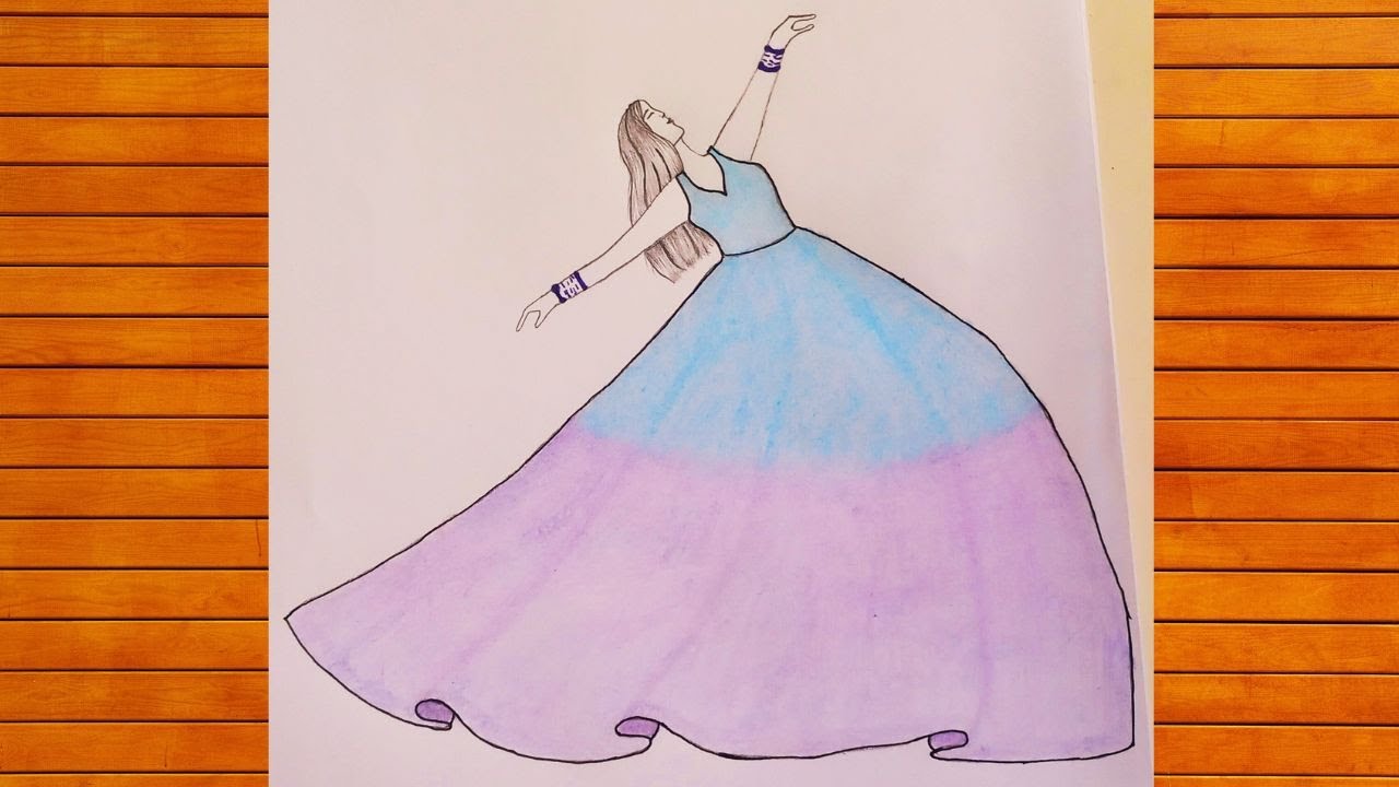 How to draw a Dancing Girl | Girl drawing | Drawing idea for beginner ...