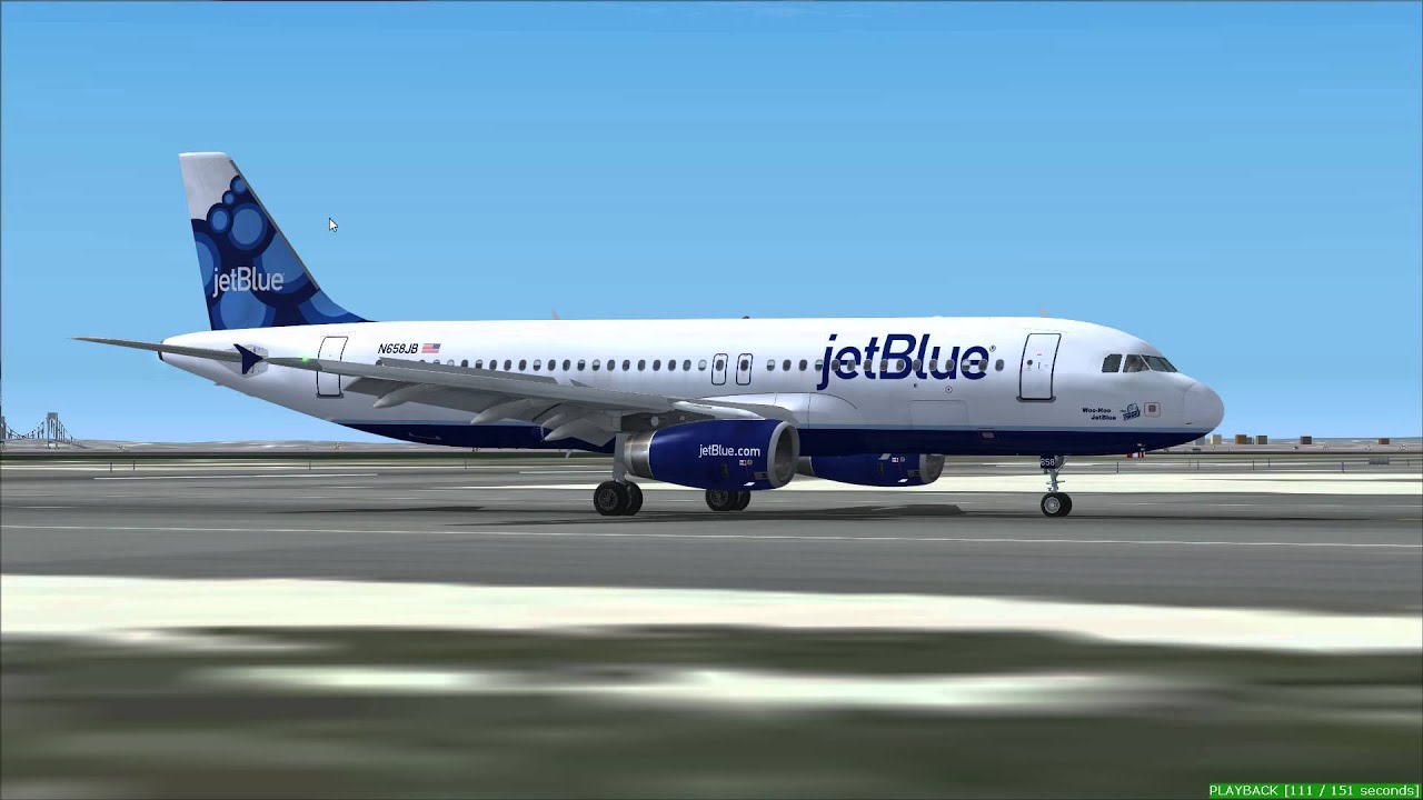 [FS2004] Jet Blue A320-200 JFK Int'l Airport 04L Soft Landing (Outdoor ...