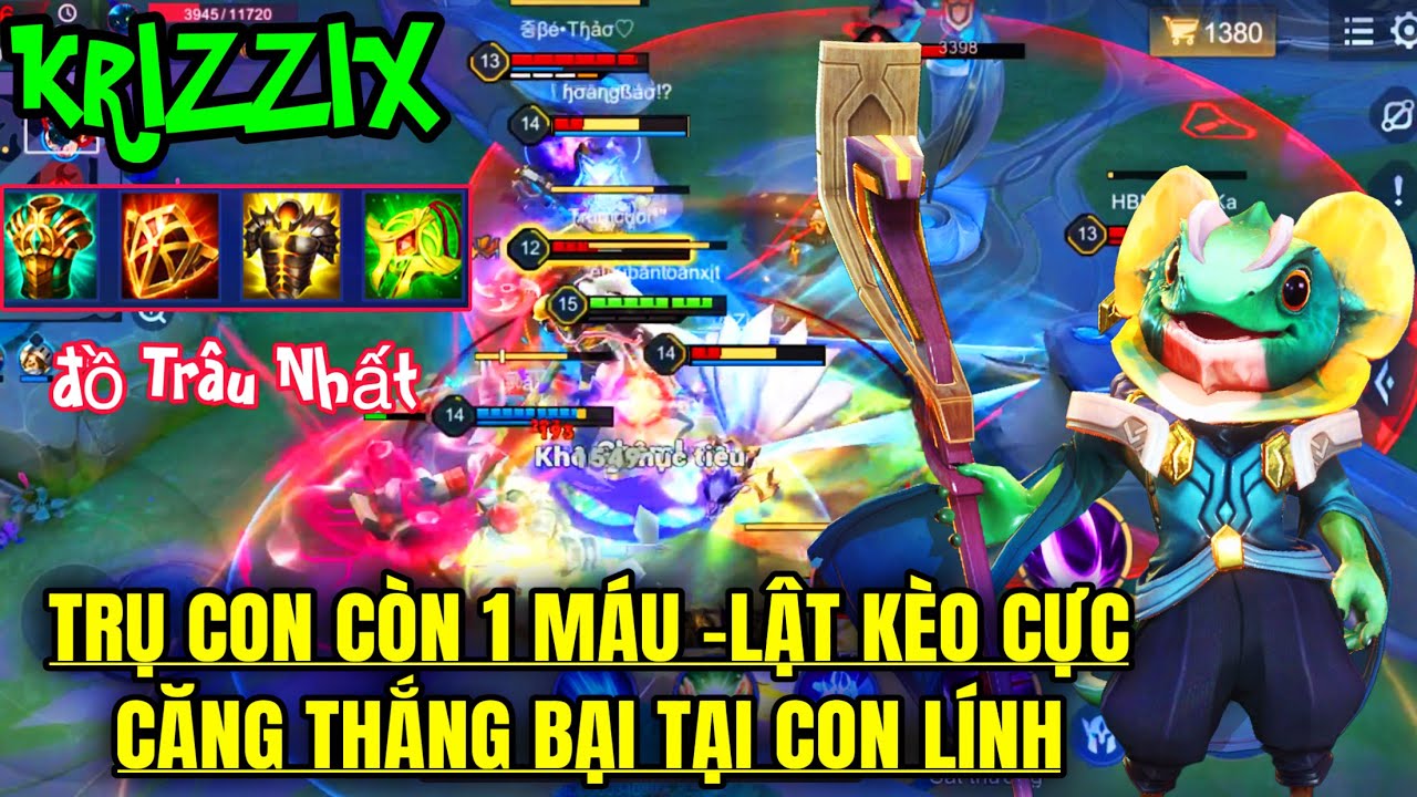 KRIZZIX Liên Quân || Trang Bị và Bảng Ngọc Trâu Nhất Trụ Còn 1 Máu ...