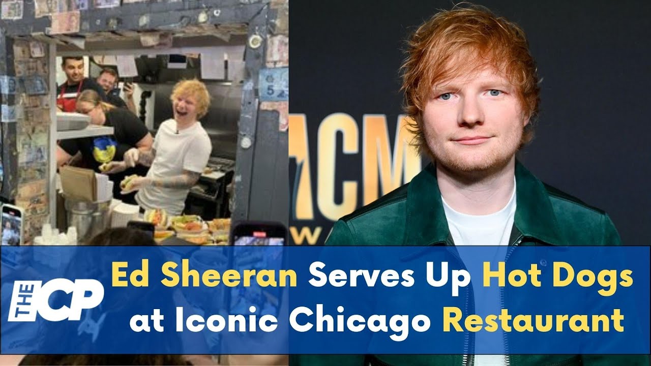 Ed Sheeran Serves Up Hot Dogs at Iconic Chicago Restaurant - YouTube
