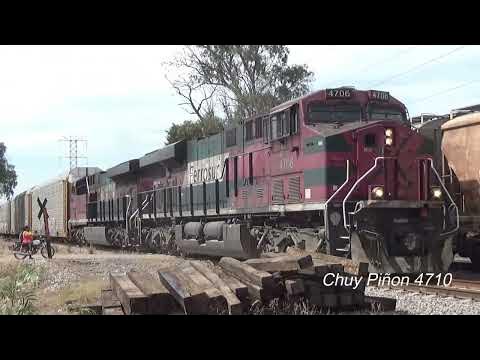 Trenes en Teothuacan, encuentros de trenes y varios trenes Ferromex, Ferrosur y CPKC de Mexico ...