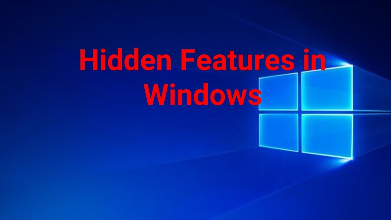 Hidden Features in Windows - YouTube