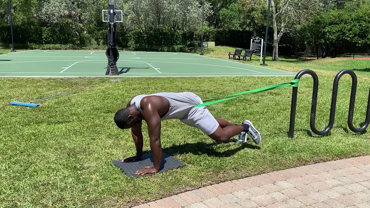 Resistance Band Side oblique Knee drives - YouTube