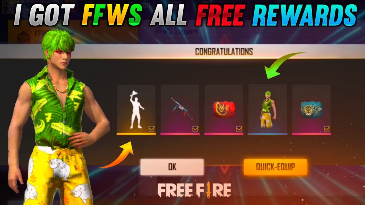 FFWS All Free Rewards 2021 || Free Fire FFWS Free Item's || Garena Free ...