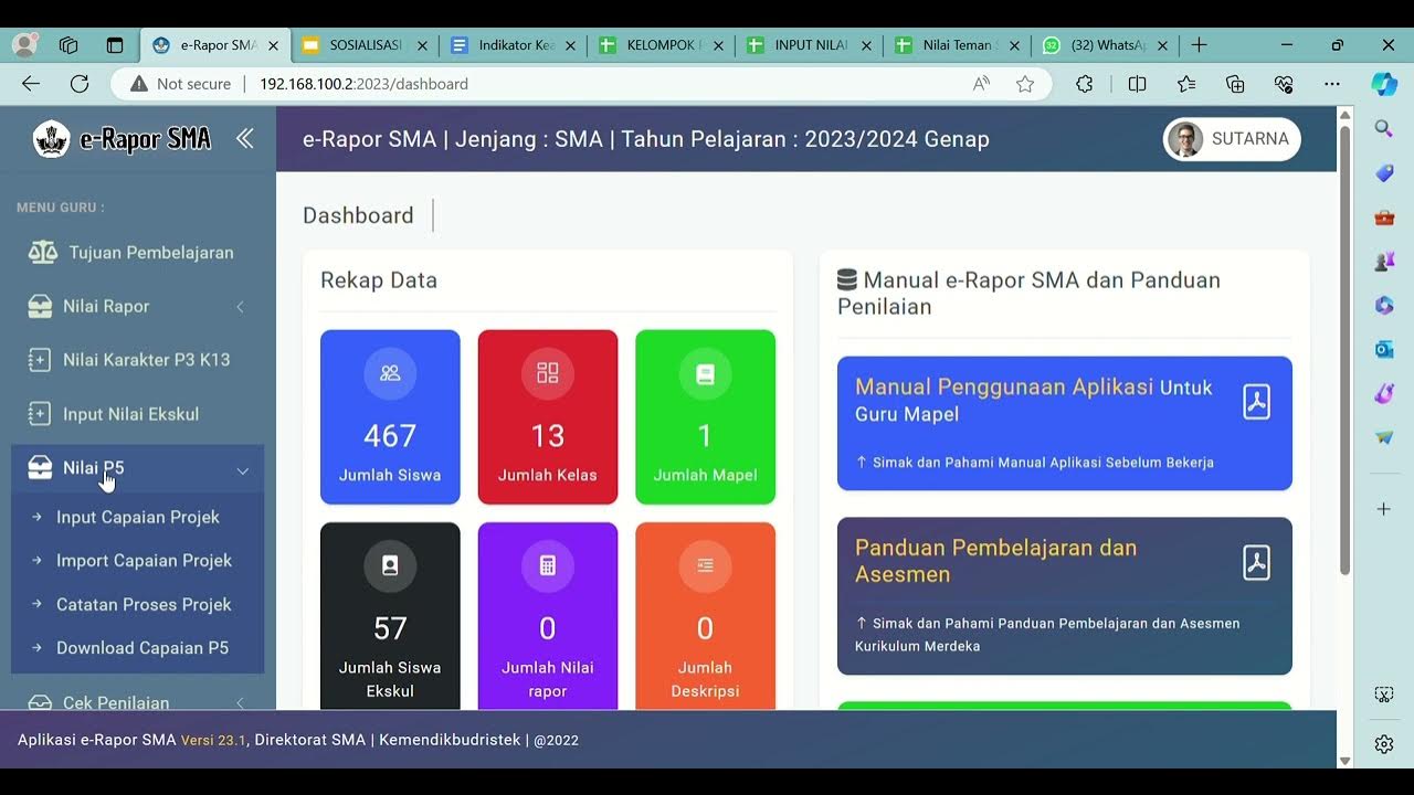 Tutorial Input Nilai E Rapor PK2 SMAN 2 Lembang - YouTube