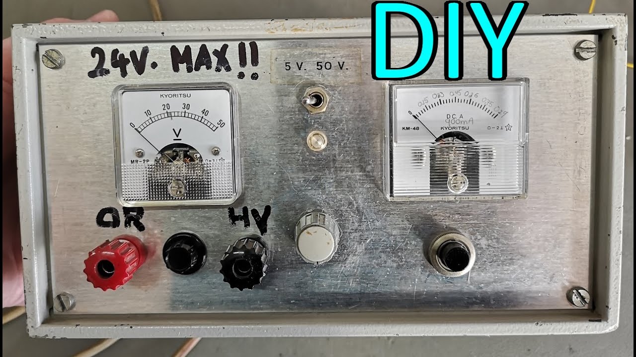 DIY power supply 0-24V 0.9A linear 1986 josty kit NT415 (1986) - YouTube