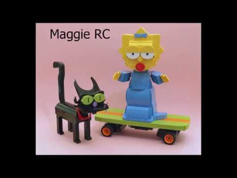 Remote controlled skating LEGO Maggie Simpson with Snowball II - YouTube