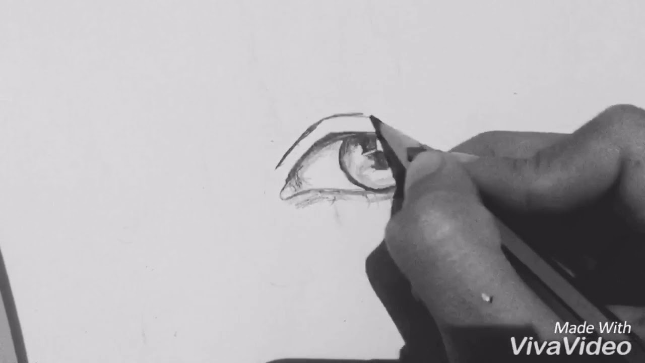 how to draw basic eye shape n shading .. - YouTube