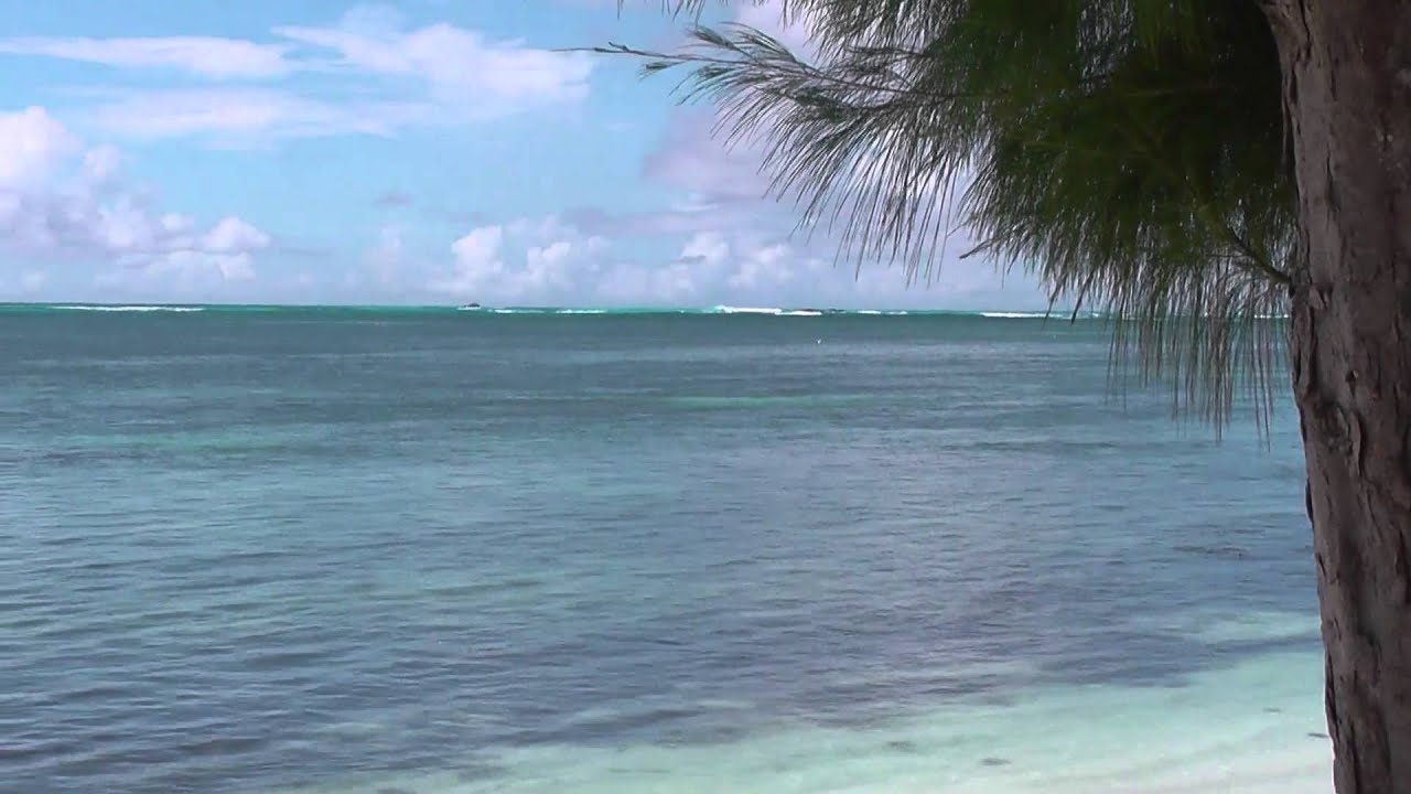 Video of the beach and a little surf coming in at Saipan, during ukele ...