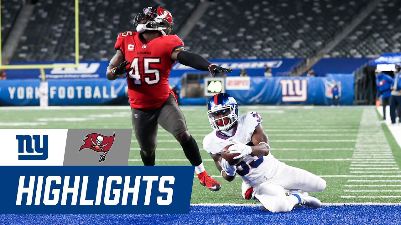 Giants vs. Buccaneers Week 8 Highlights; Daniel Jones, Dion Lewis ...