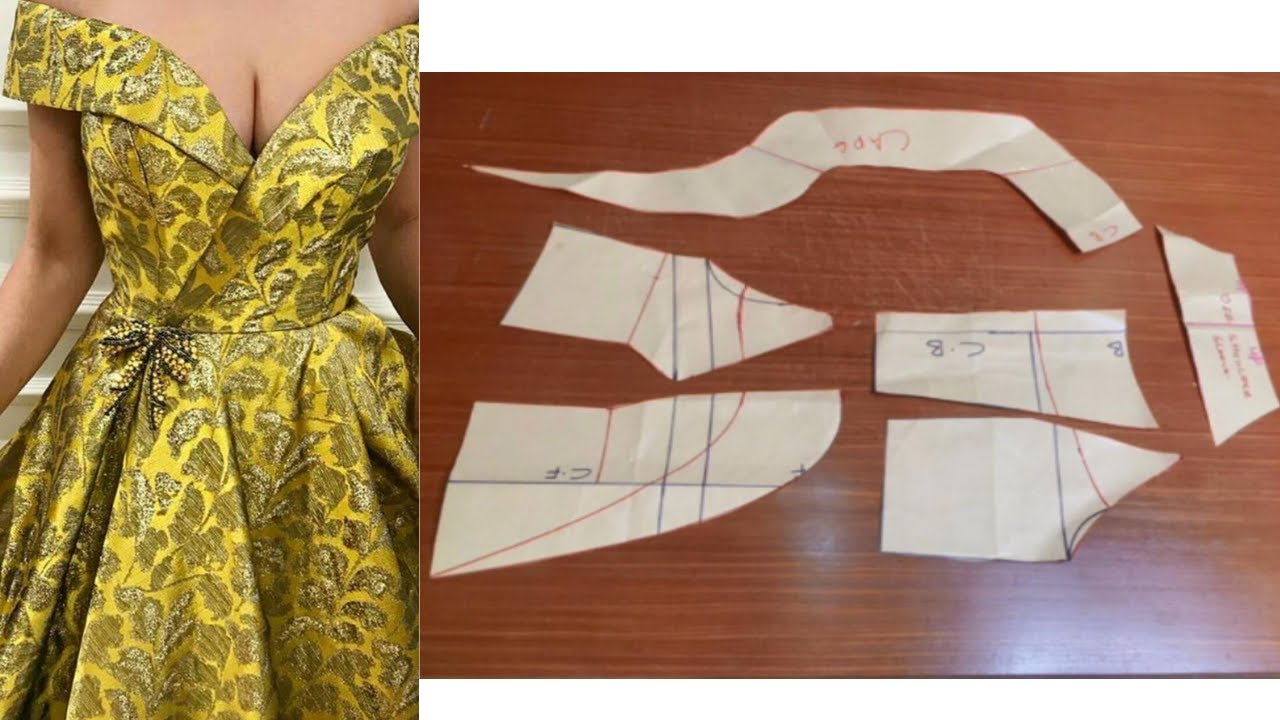 HOW TO DRAFT A FRONT OVERLAP CAPE DRESS - YouTube