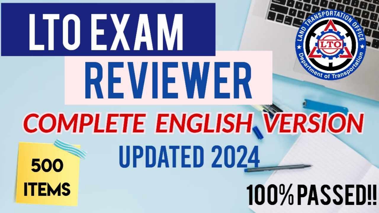 LTO EXAM REVIEWER 2024 ENGLISH VERSION 500 ITEMS UPDATED - YouTube