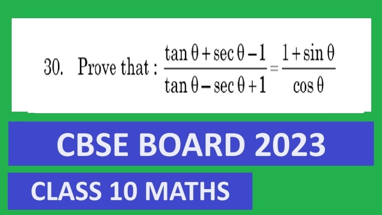 Prove that: (tan theta + sec(theta) - 1)/(tan theta - sec(theta) + 1 ...