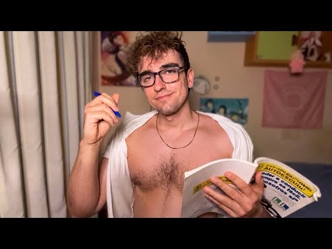 ASMR Cute Nerd Has A Crush On You (Ripping Clothes, Male Whispers)