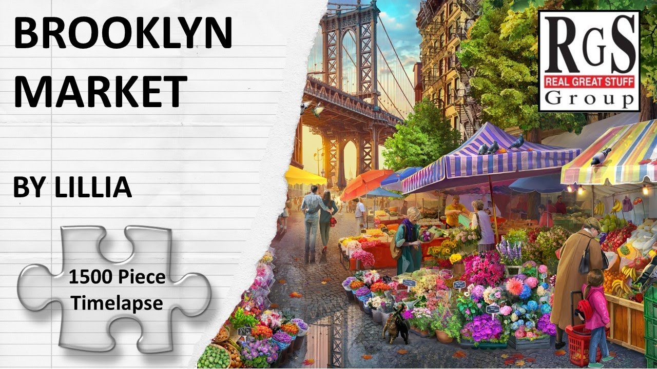 1500 piece RGS jigsaw puzzle. Brooklyn Market by Lillia - Timelapse ...