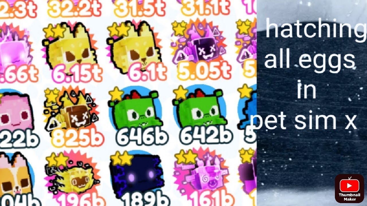 hatching all eggs in pet sim x - YouTube