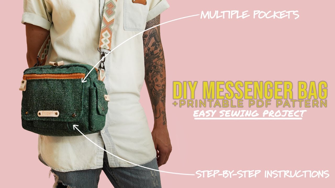 DIY Messenger Bag Tutorial | Printable Sewing Pattern - YouTube