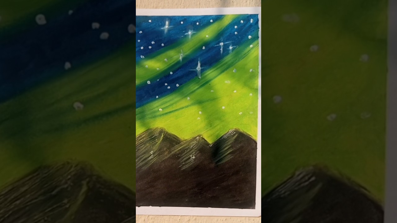 Scenery drawing #shorts #drawing #oilpastel #shortsfeed #shortvideo # ...