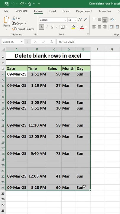 Delete Blank Rows In Excel #shorts #excel #shortvideo #PCCSKill #exceltips - YouTube
