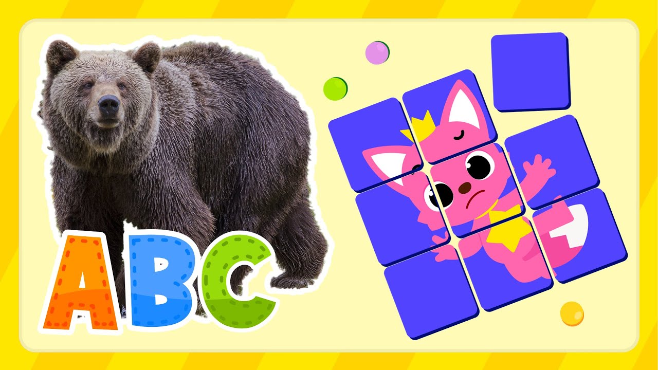 Learn Alphabets with Sliding Puzzle | B: Bear | Pinkfong English for ...
