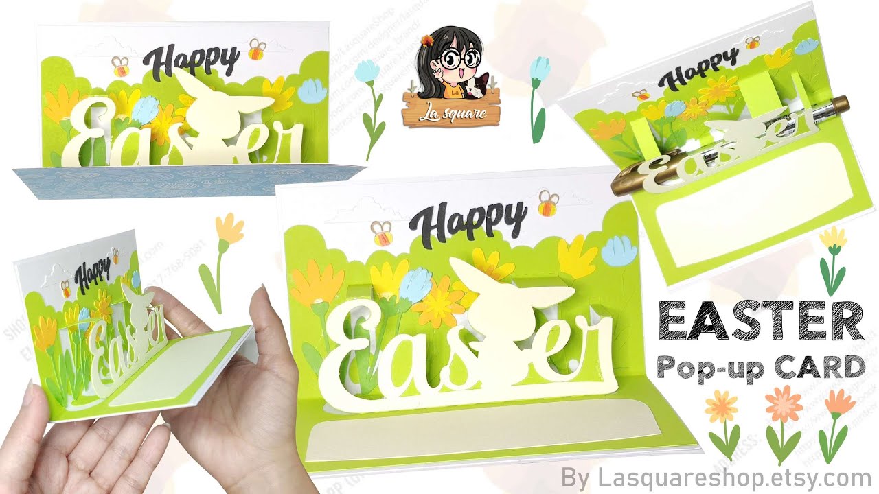 DIY Easter Pop-up greeting card tutorial | La Square craft template ...