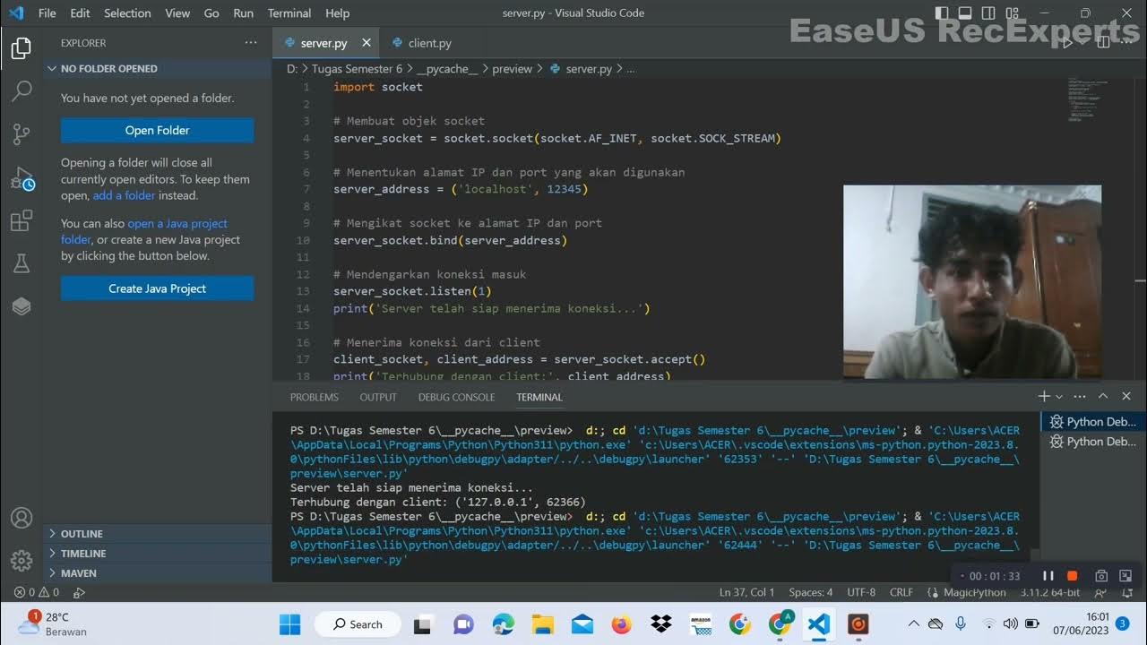 pemrograman client server python - YouTube