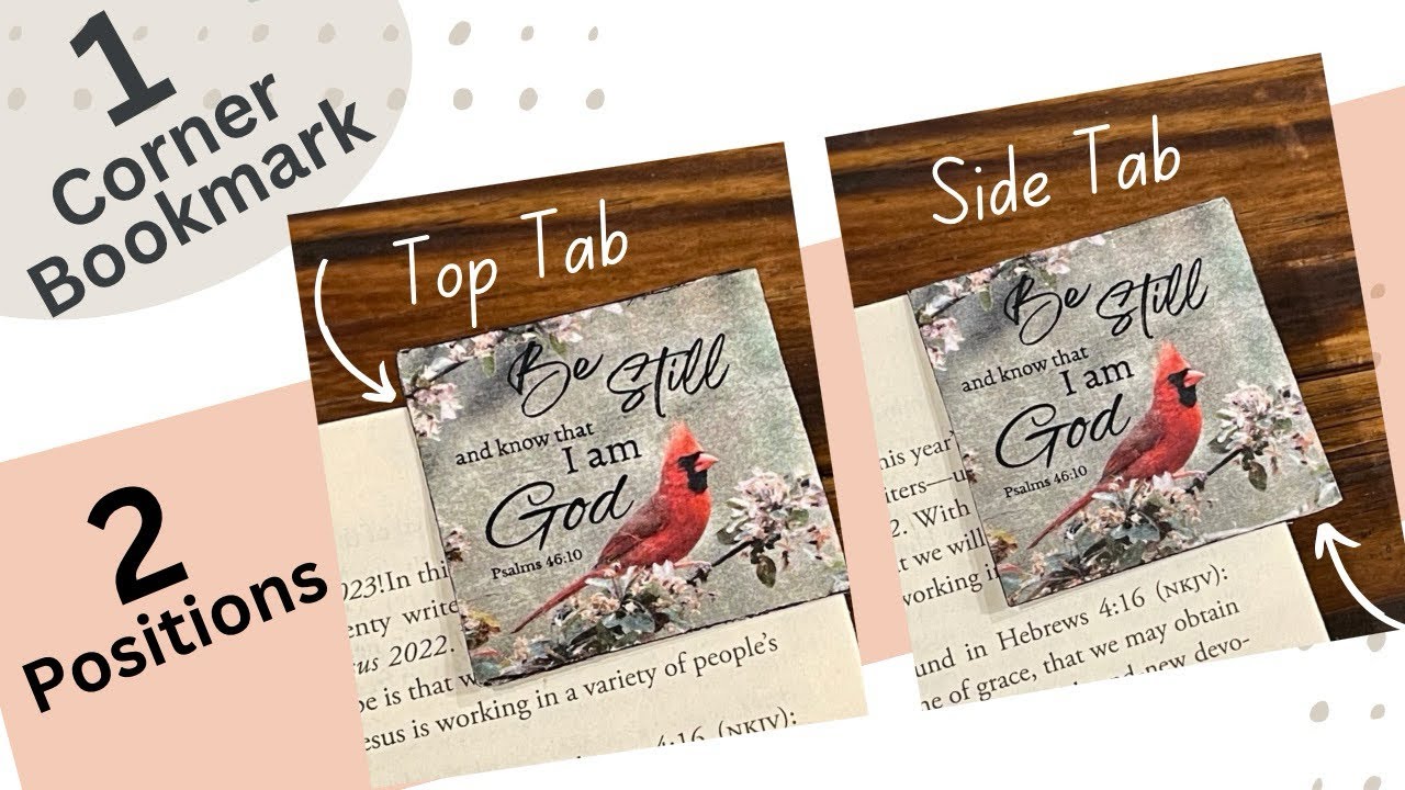 Corner bookmarks with tabs | position two ways | easy fast diy | use ...