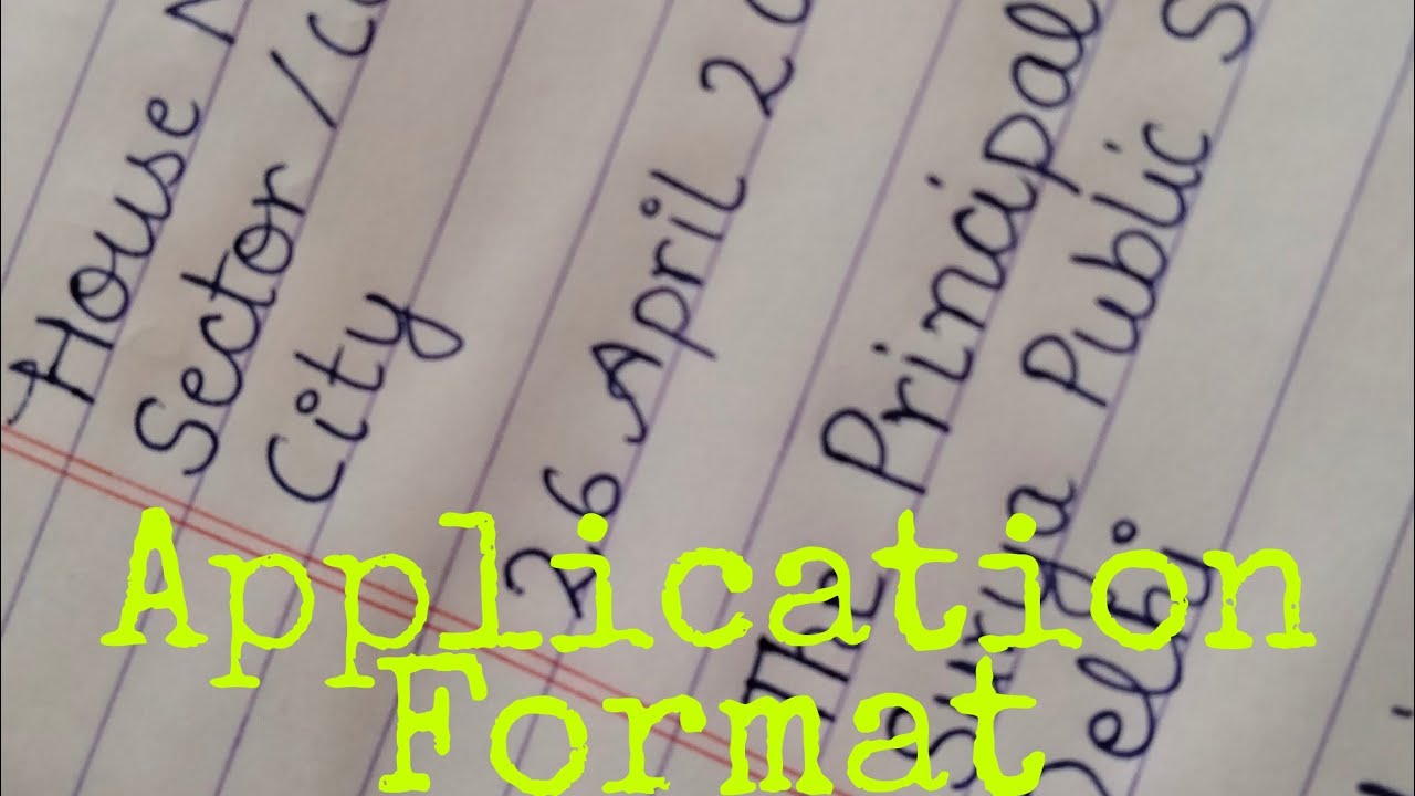 Formal Letter Format | Format Of Writing Application To The Principal ...