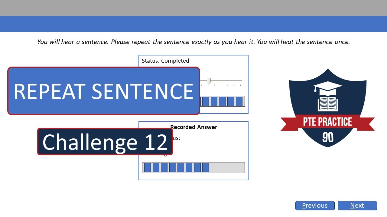 PTE Repeat Sentence: Real Exam Practice - Challenge 12 - YouTube