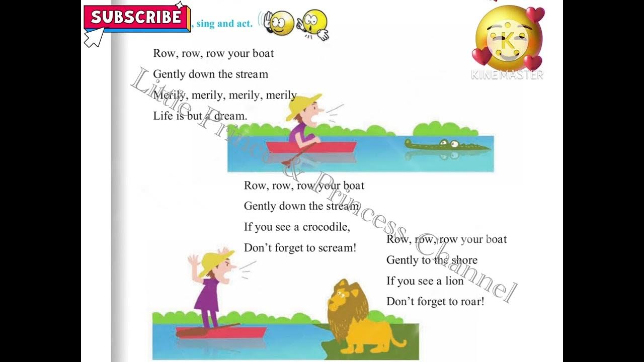 Row row row your boat 1st Std English Poem with Lyrics | Nursery Rhymes ...