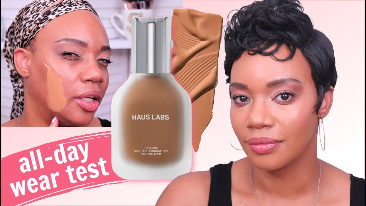 HAUS Labs Foundation wear test on OILY SKIN - YouTube