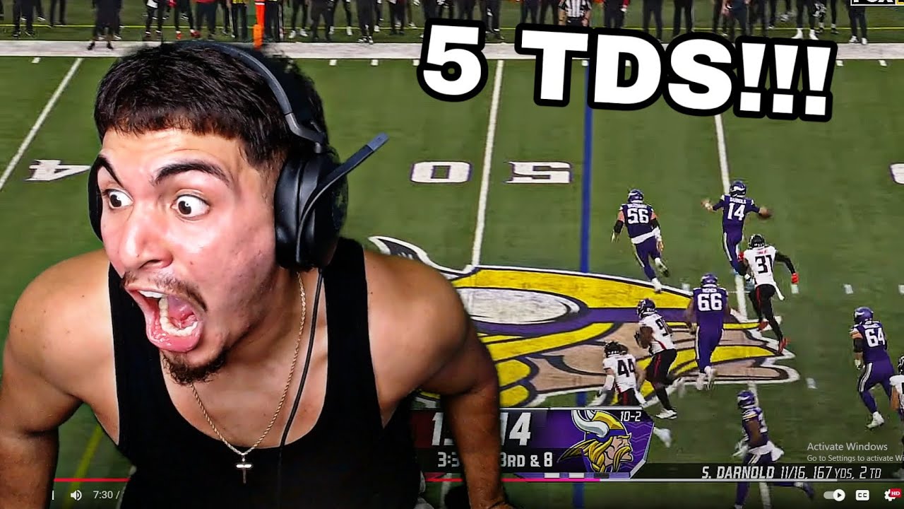 Sam Darnold Threw 5 TOUCHDOWNS?! Falcons vs. Vikings | 2024 Week 14 ...