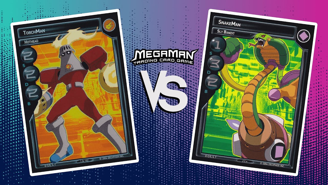 MegaMan NT Warrior TCG - TorchMan Vs. SnakeMan - YouTube
