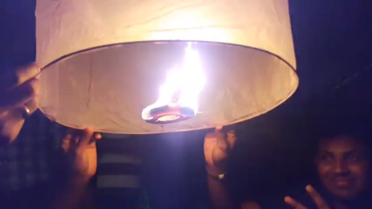 How to launch Sky Lanterns in beach at night #skylantern - YouTube