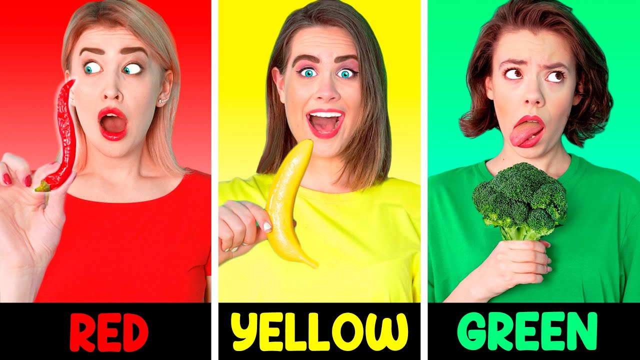 FOOD OF THE SAME COLORS CHALLENGE by Ideas 4 Fun - YouTube
