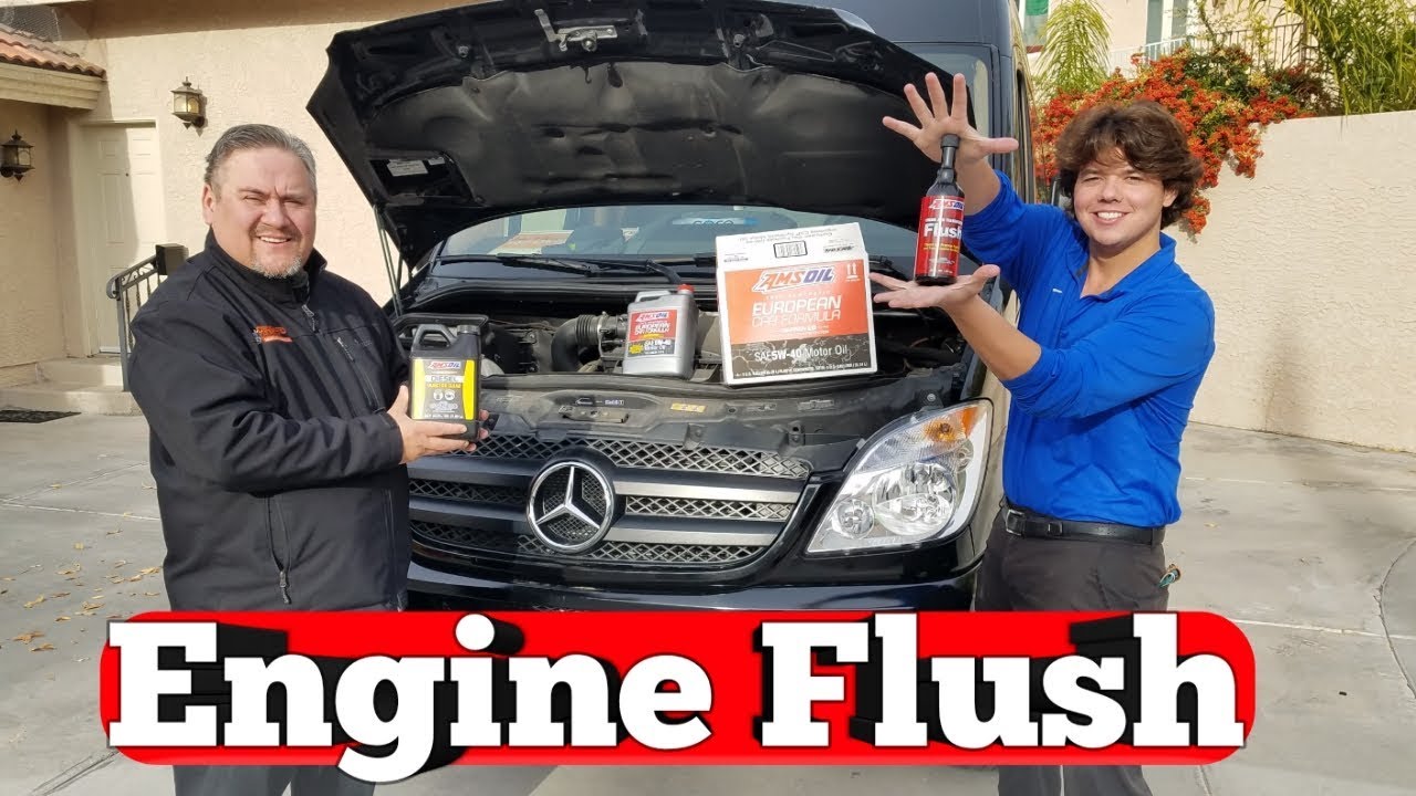 2013 Mercedes Sprinter van AMSOIL Engine Flush oil change - YouTube