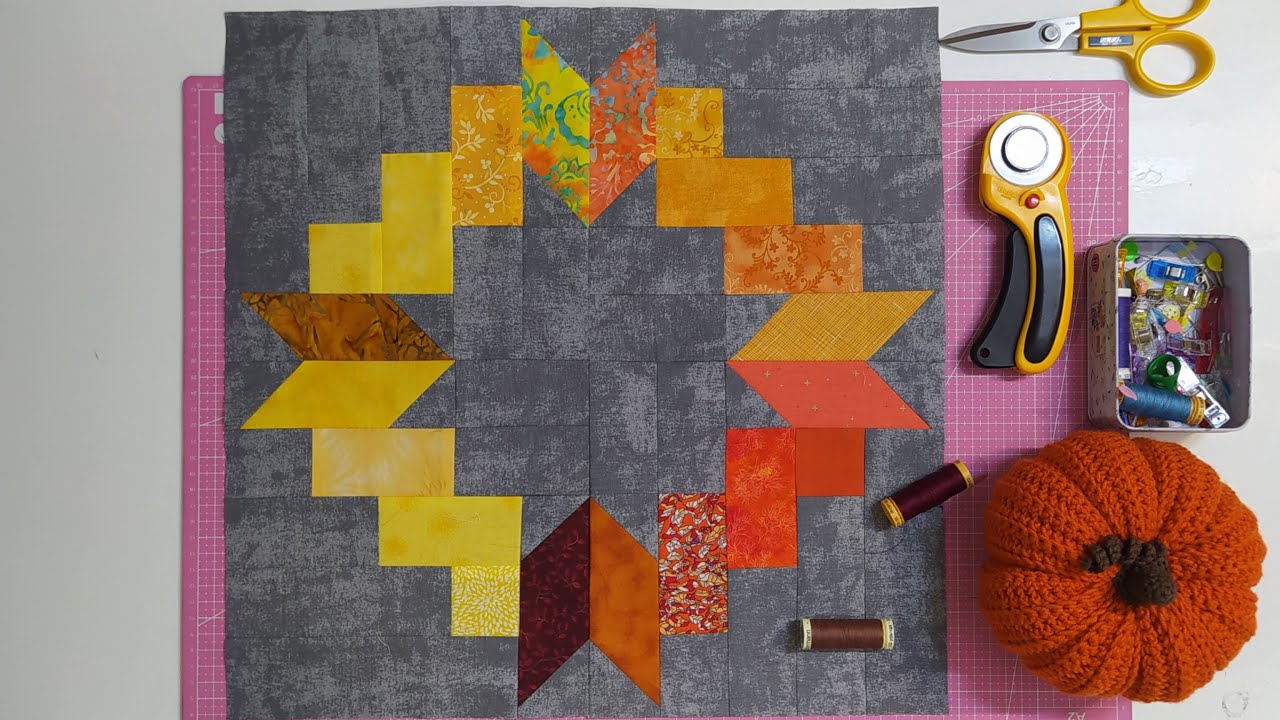 Patchwork tutorial: the most beautiful pattern with autumn color, you ...