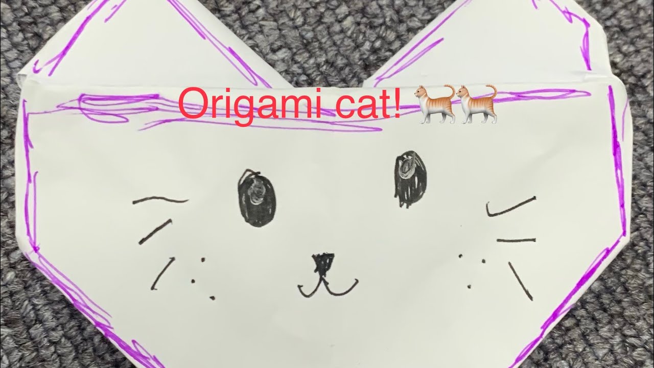 Origami cat head🐱 - YouTube